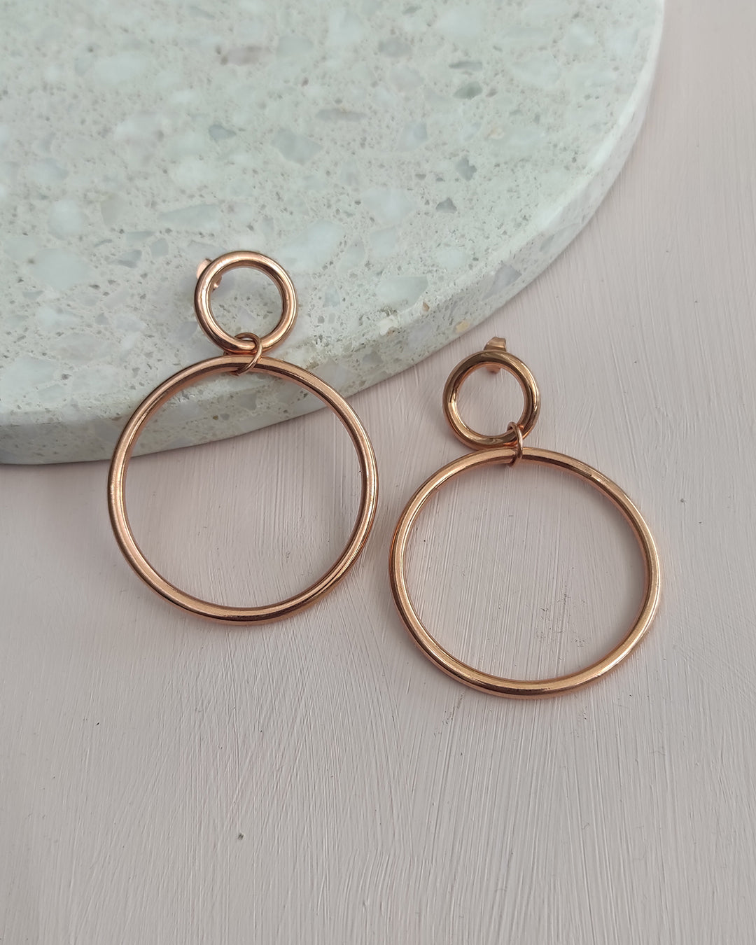 14k Rose Duo Hoops – Kagi