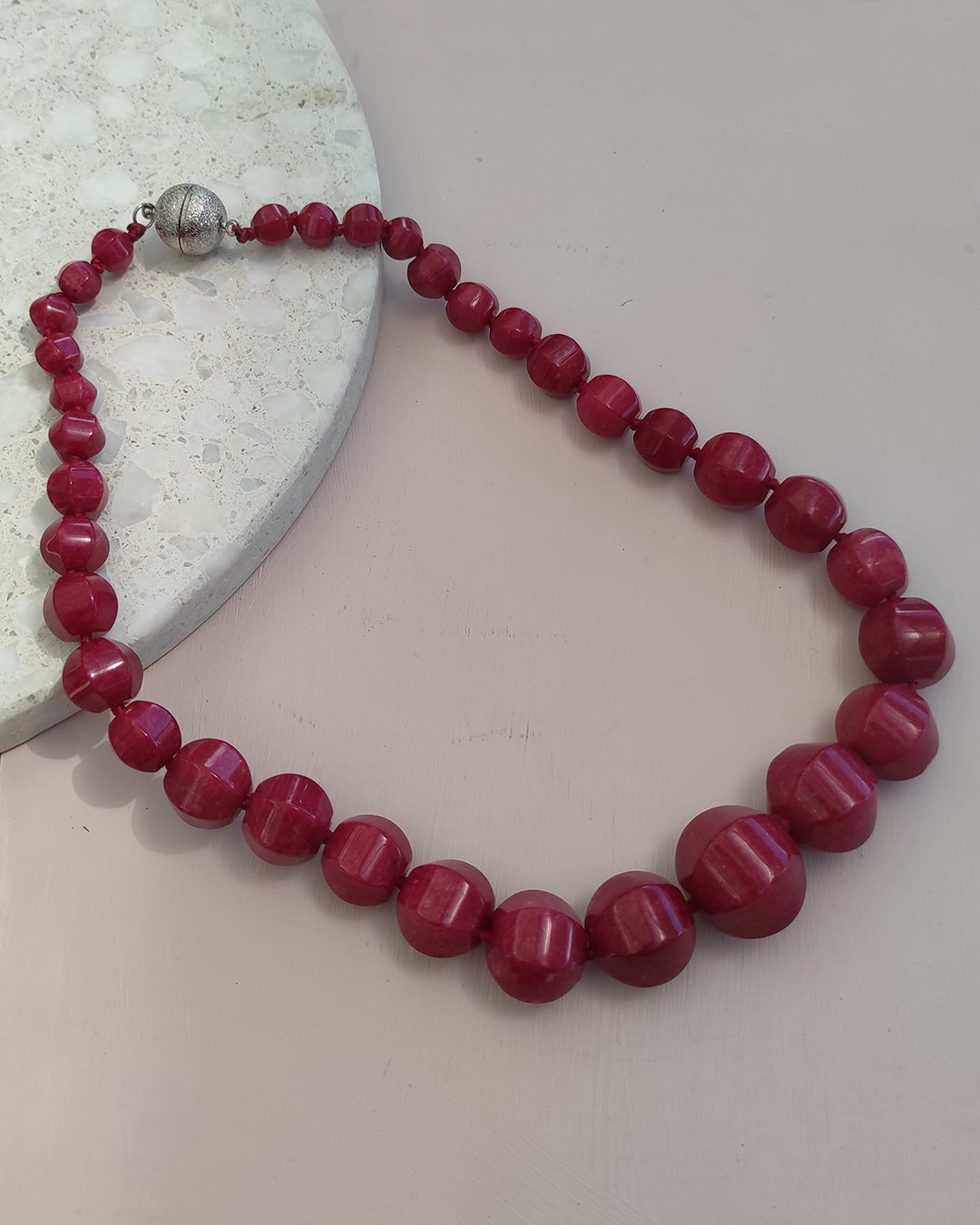 Ruby Magnetic Statement Necklace - 49cm